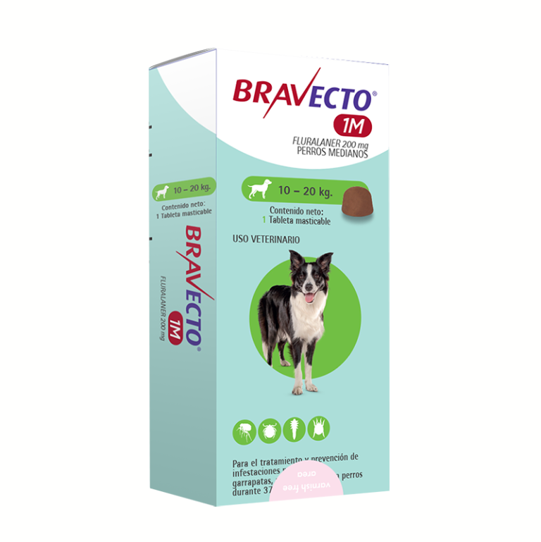 Bravecto para Perros 1M 10 a 20 Kg - Club de Perros y Gatos